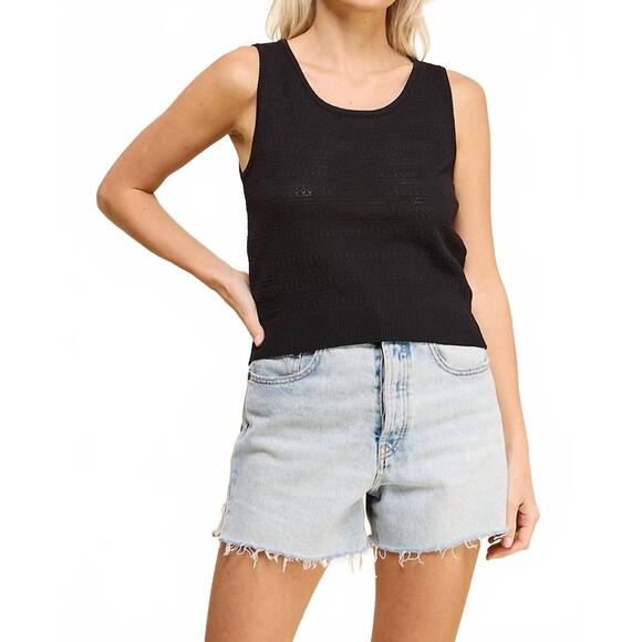 Allie Rose | Tops | New Allie Rose Fine Gauge Pointelle Top In Black ...